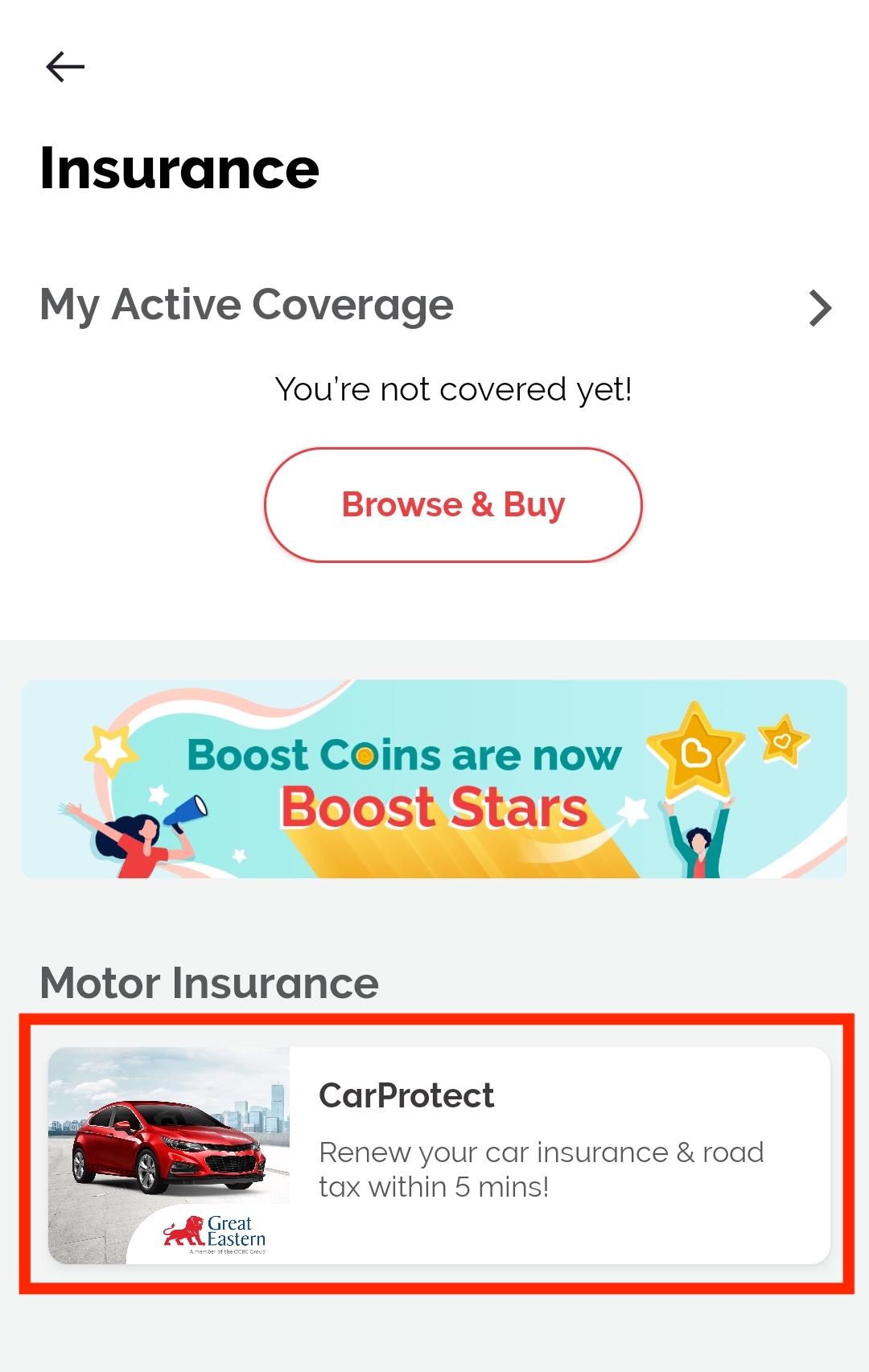 Boost CarProtect: Renew car insurance via the Boost eWallet app