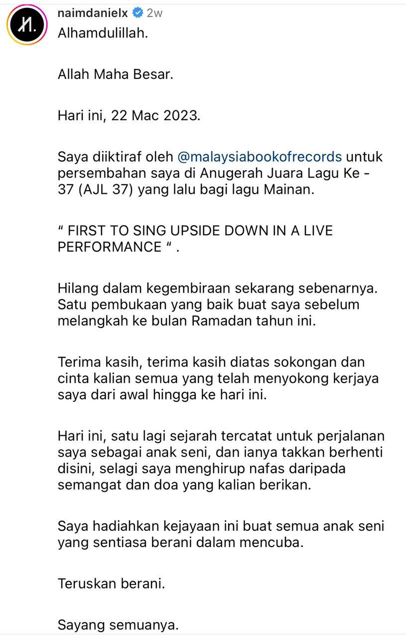 Naim Daniel AJL-37 Got Into Malaysia Book Of Records